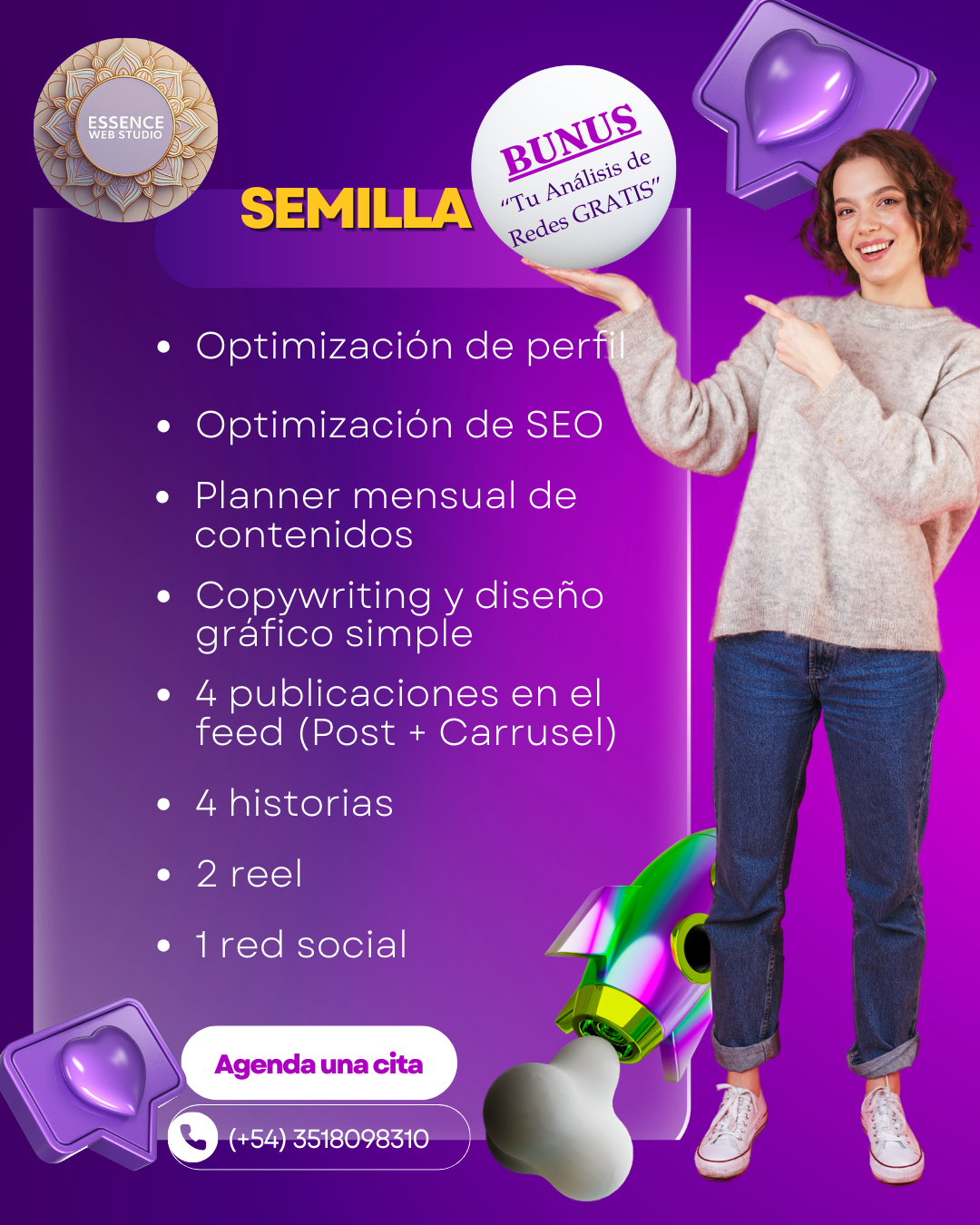 Plan Semilla – Manejo de Redes Sociales - Essence Web Studio